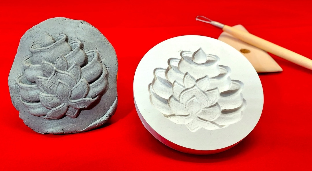 Lotus Flower Sprig Mold, Sprig Mold, Pottery Sprig Mold, Clay Sprig ...