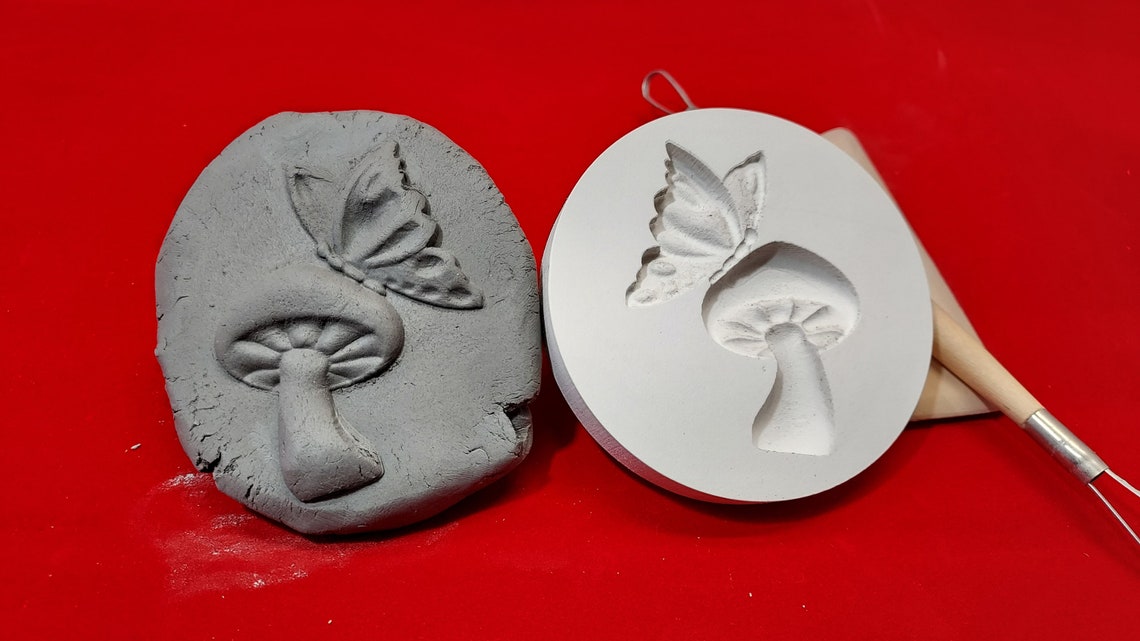 Butterfly Mushroom Sprig Mold, Pottery Sprig Mold, Clay Sprig Mold ...