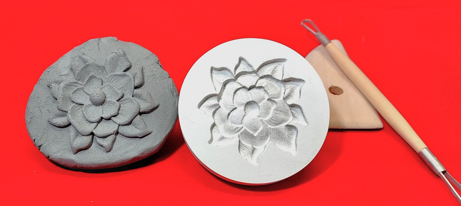 Rosette Sprig Mold, Pottery Mold, Clay Mold, Flower Mold, Flower Sprig ...