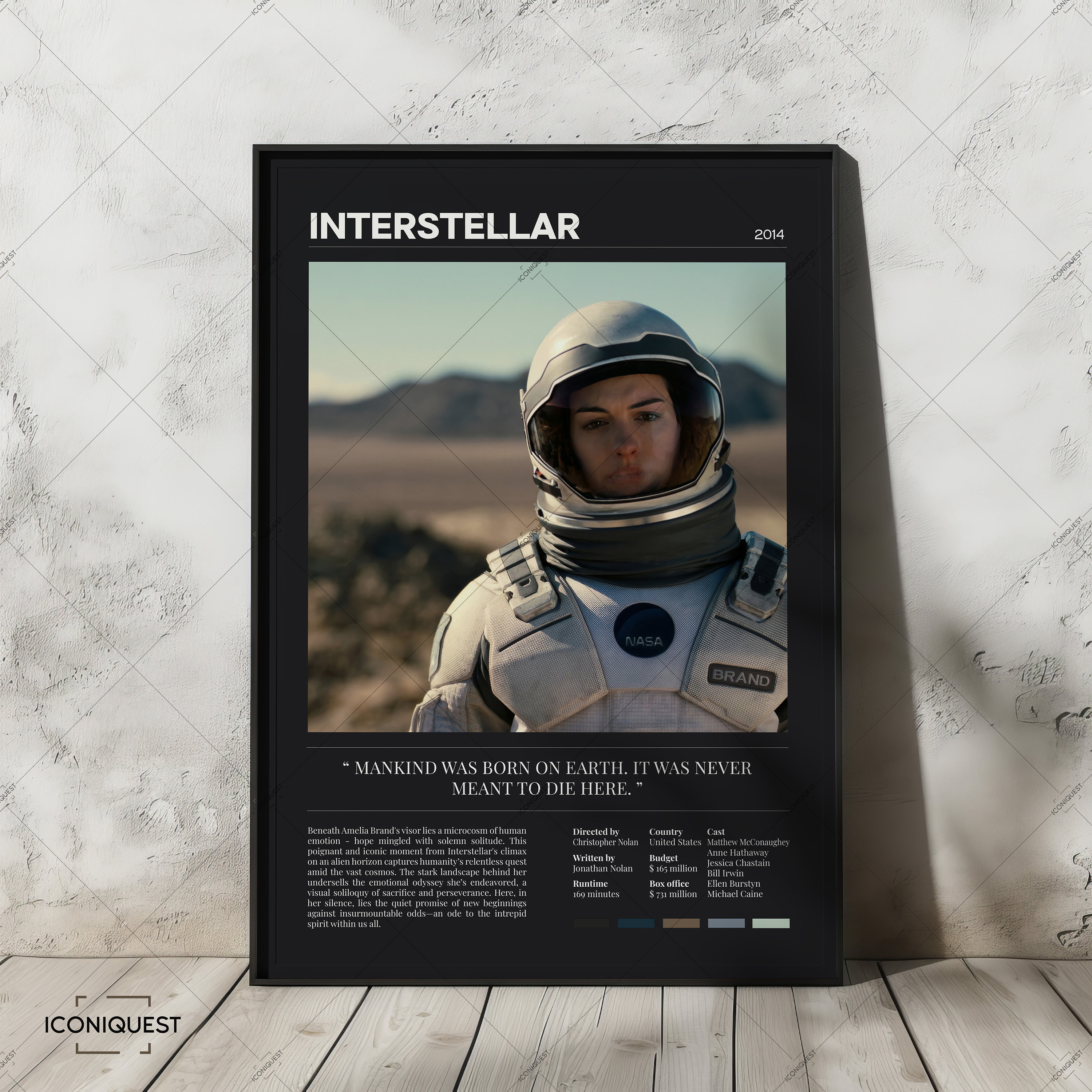 Interstellar Movie Poster Two Posters Included Iconic Amelia Brand ...
