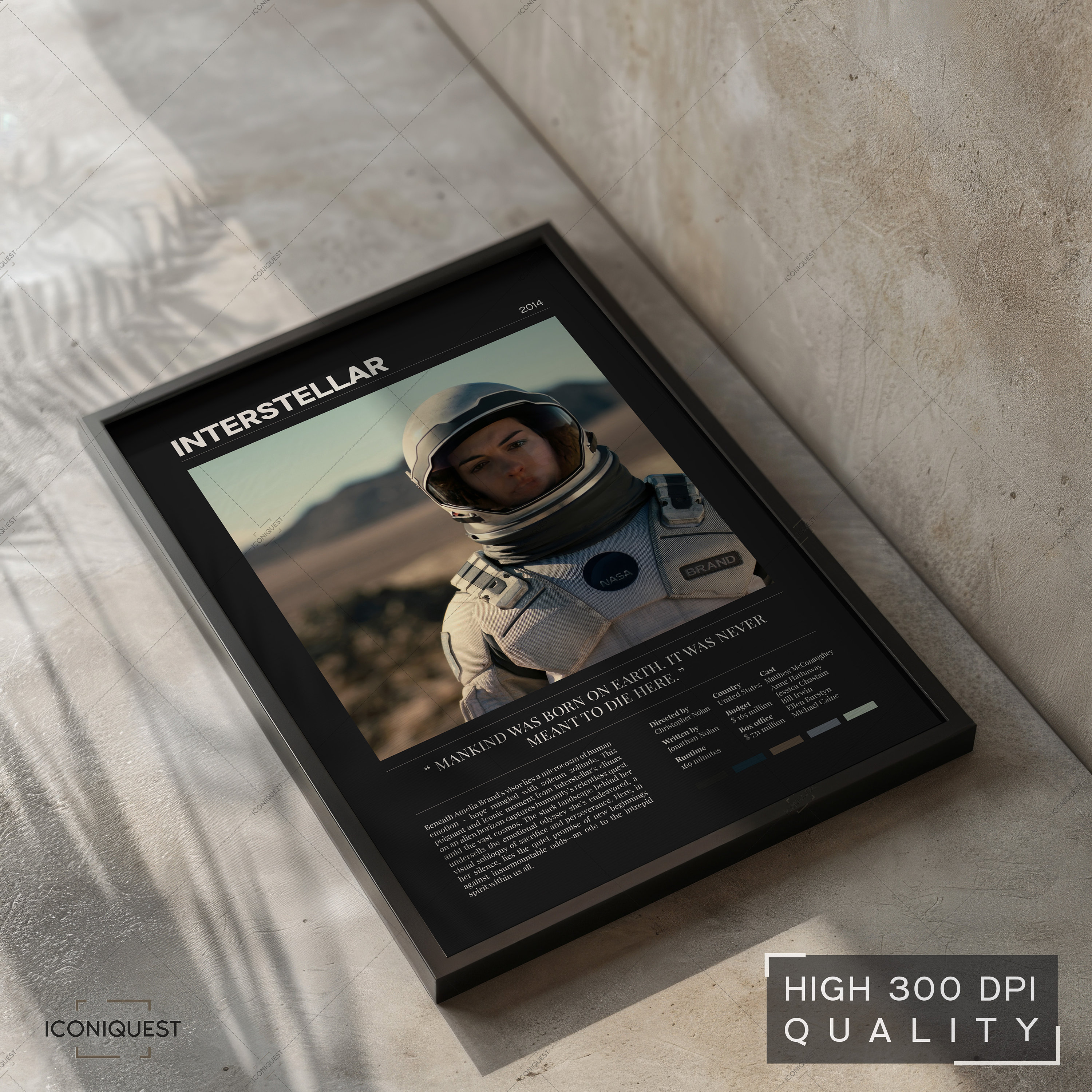 Interstellar Movie Poster Two Posters Included Iconic Amelia Brand ...