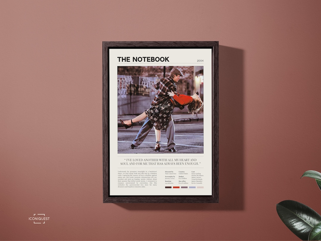 The Notebook Poster | Nick Cassavetes | Vintage Minimalist Art | Retro ...