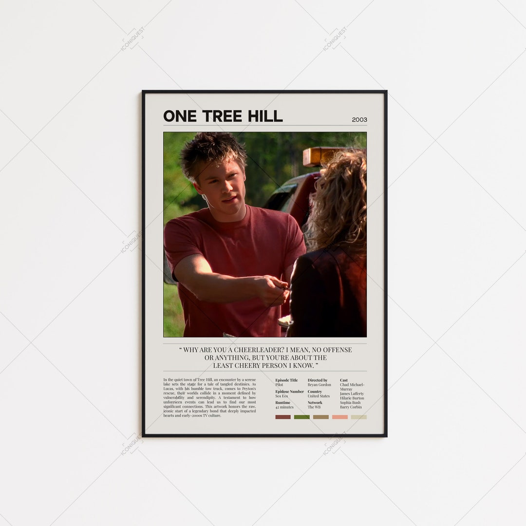 One Tree Hill Poster Lucas Scott Mark Schwahn Mid Century Modern TV ...