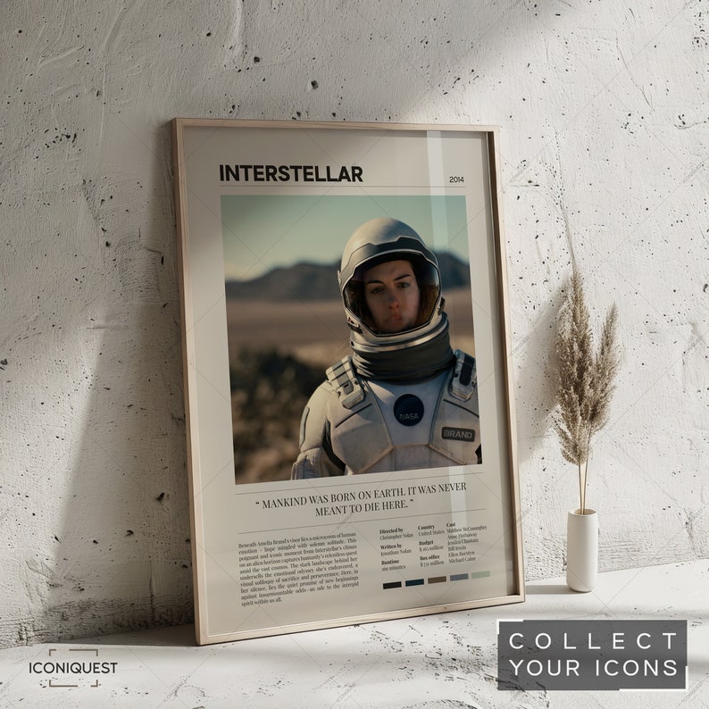 Interstellar Movie Poster Two Posters Included Iconic Amelia Brand ...