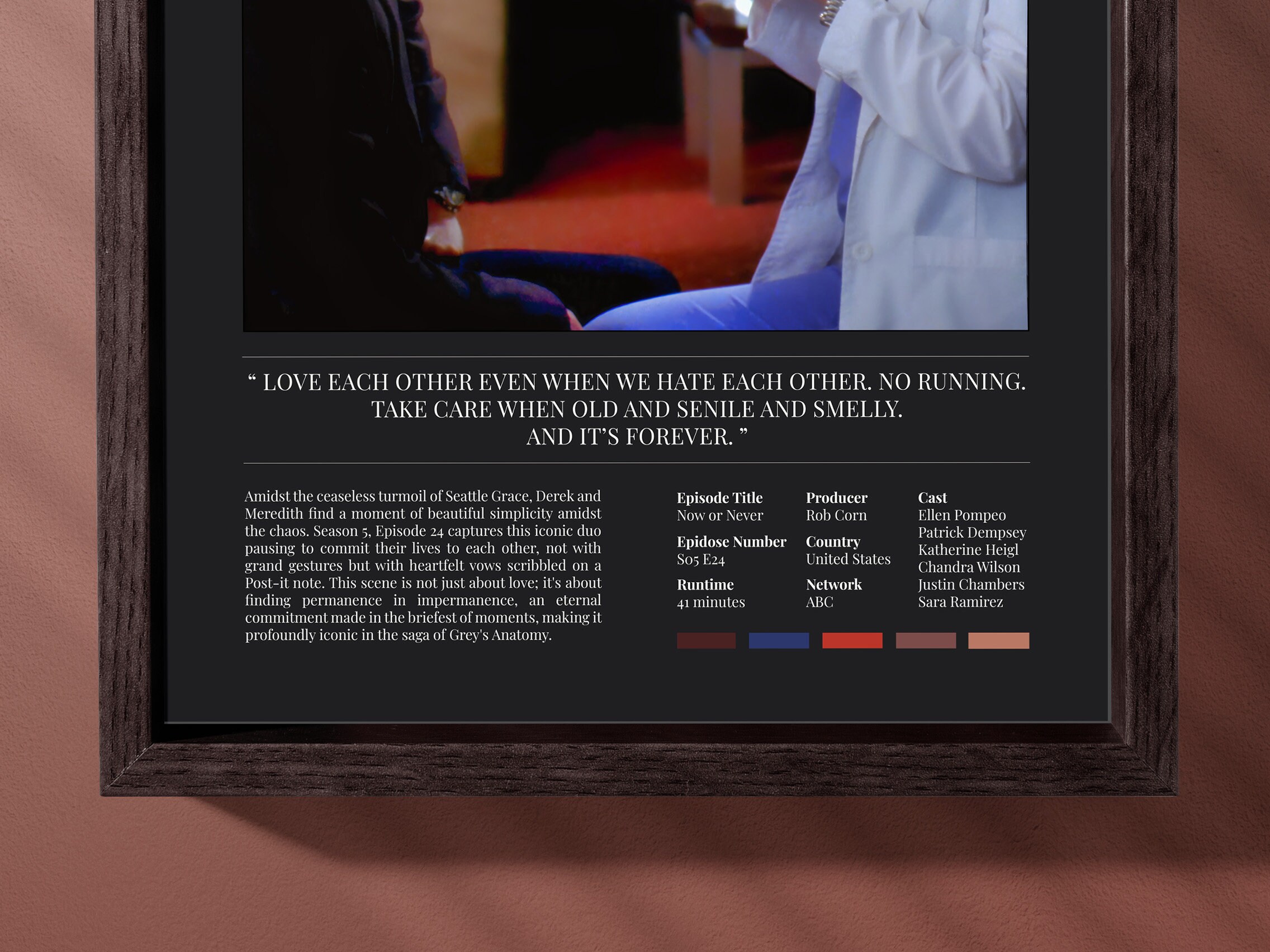 Grey's Anatomy S5E24 Poster | Derek & Meredith's Post-it Vows Scene ...