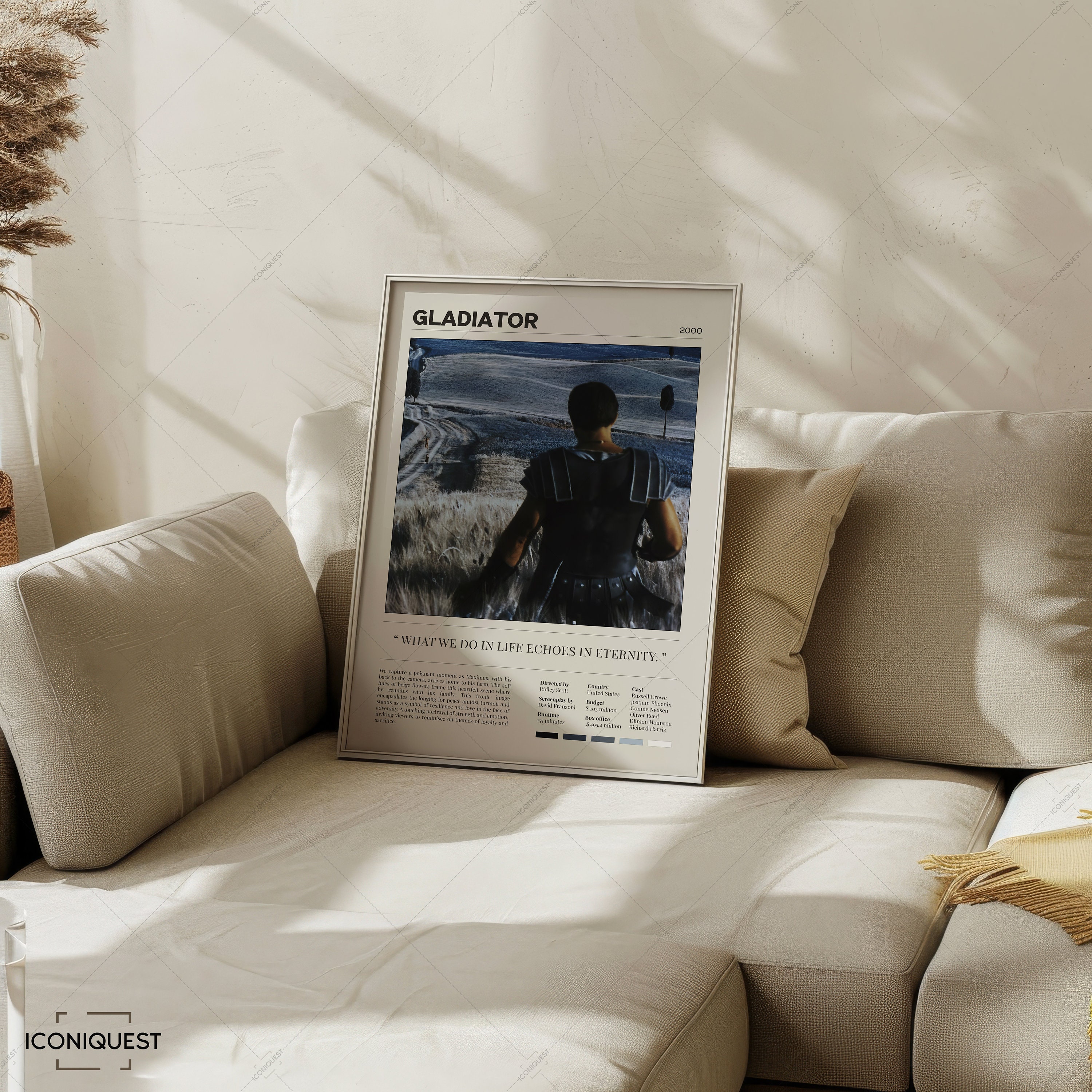 Gladiator Movie Poster Maximus Farm Scene Wall Decor Vintage Retro ...