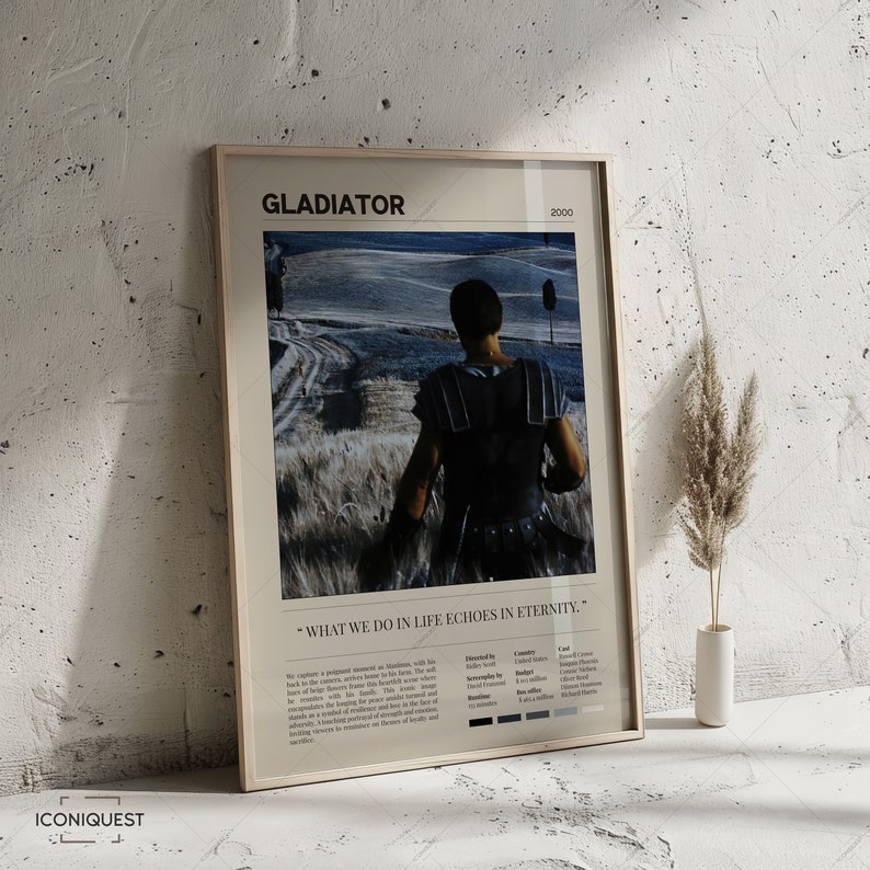Gladiator Movie Poster Maximus Farm Scene Wall Decor Vintage Retro ...