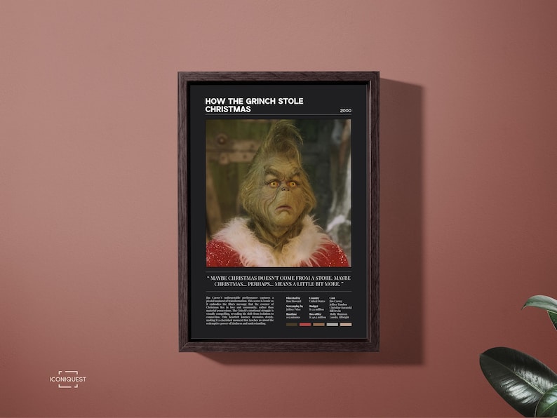 How the Grinch Stole Christmas Poster | Jim Carrey | Christmas Gift ...