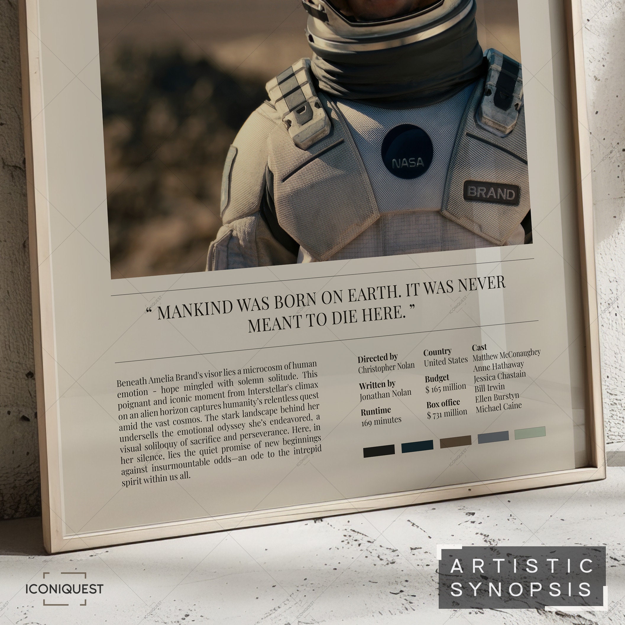 Interstellar Movie Poster Two Posters Included Iconic Amelia Brand ...