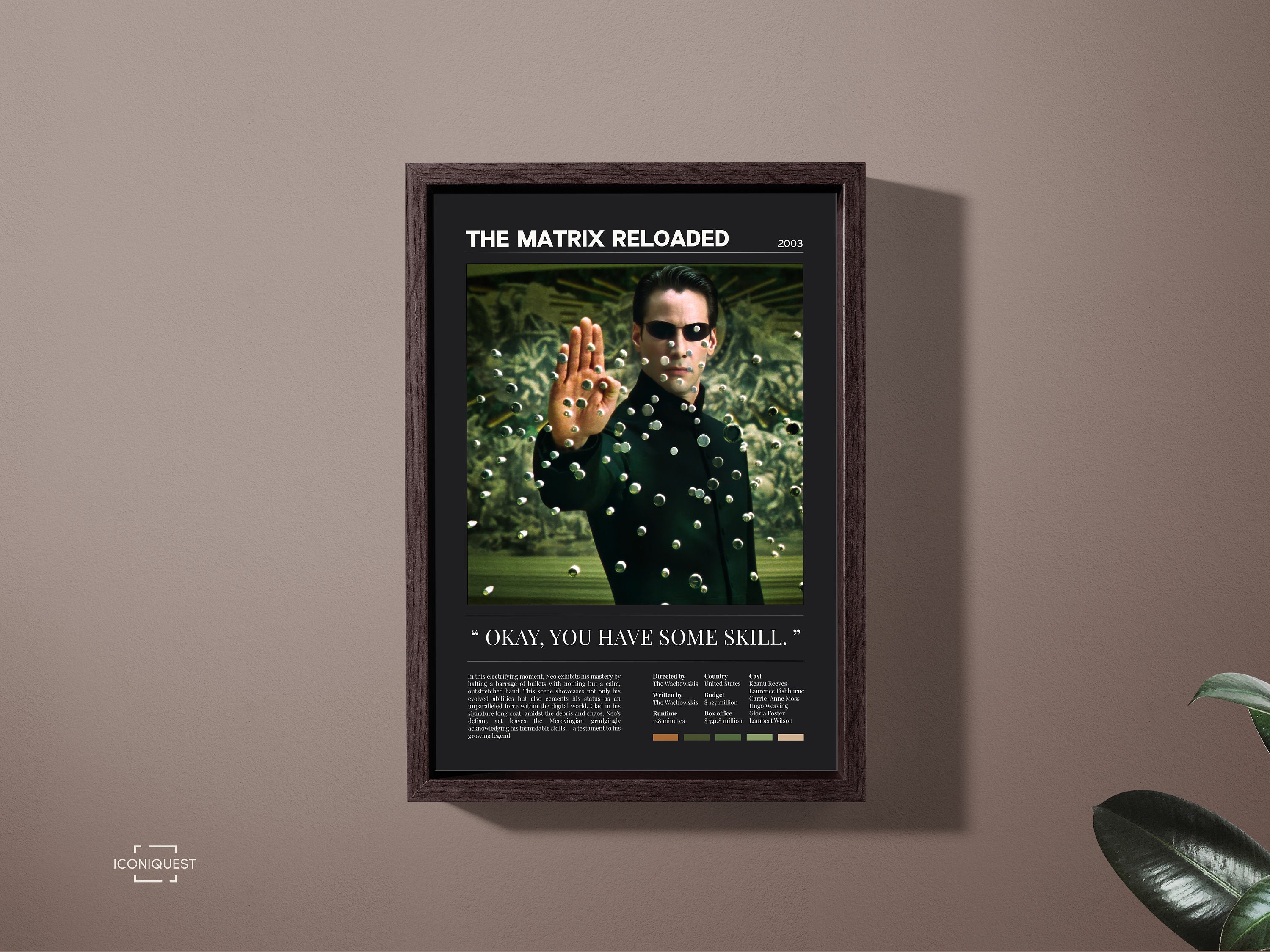 The Matrix Reloaded Movie Poster Keanu Reeves Vintage Minimalist Art ...