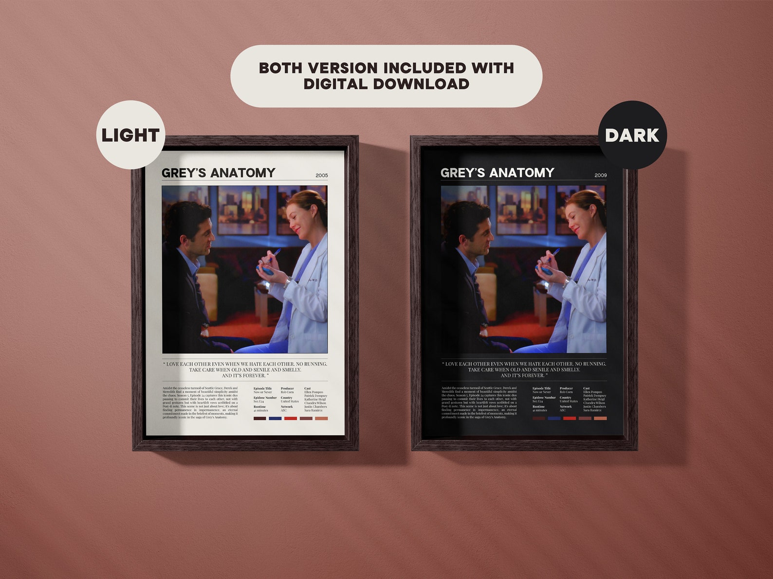Grey's Anatomy S5E24 Poster | Derek & Meredith's Post-it Vows Scene ...