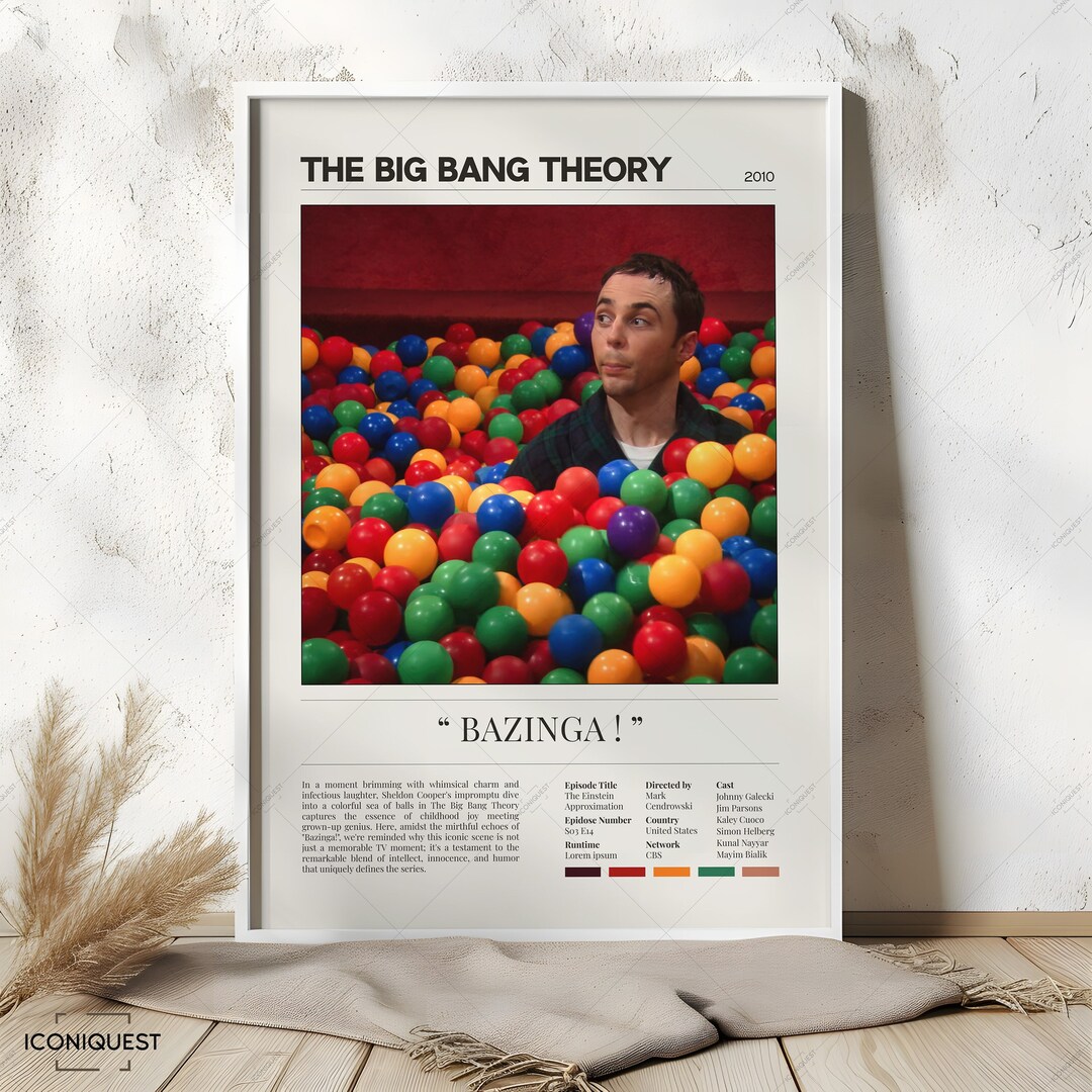 The Big Bang Theory Poster Iconic Bazinga Scene Sheldon in Ball Pit ...
