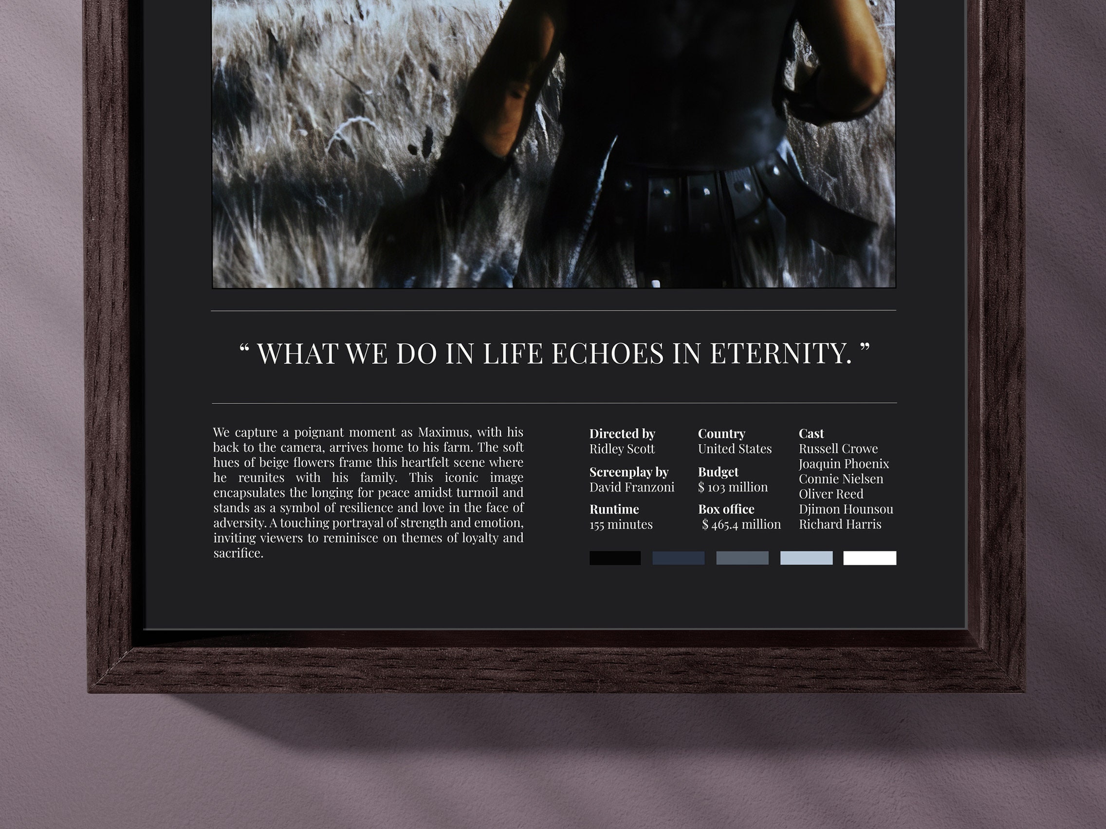 Gladiator Movie Poster Maximus Farm Scene Wall Decor Vintage Retro ...