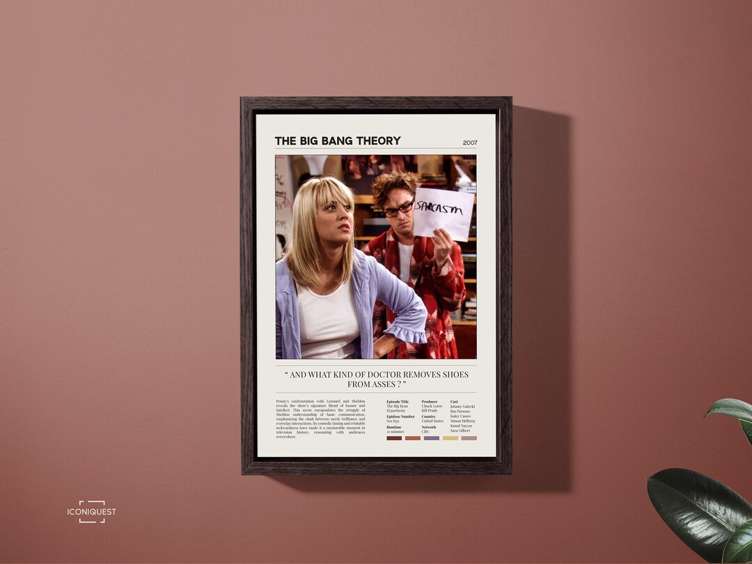 The Big Bang Theory Poster | Sarcasm Sign | Kaley Cuoco | Johnny ...