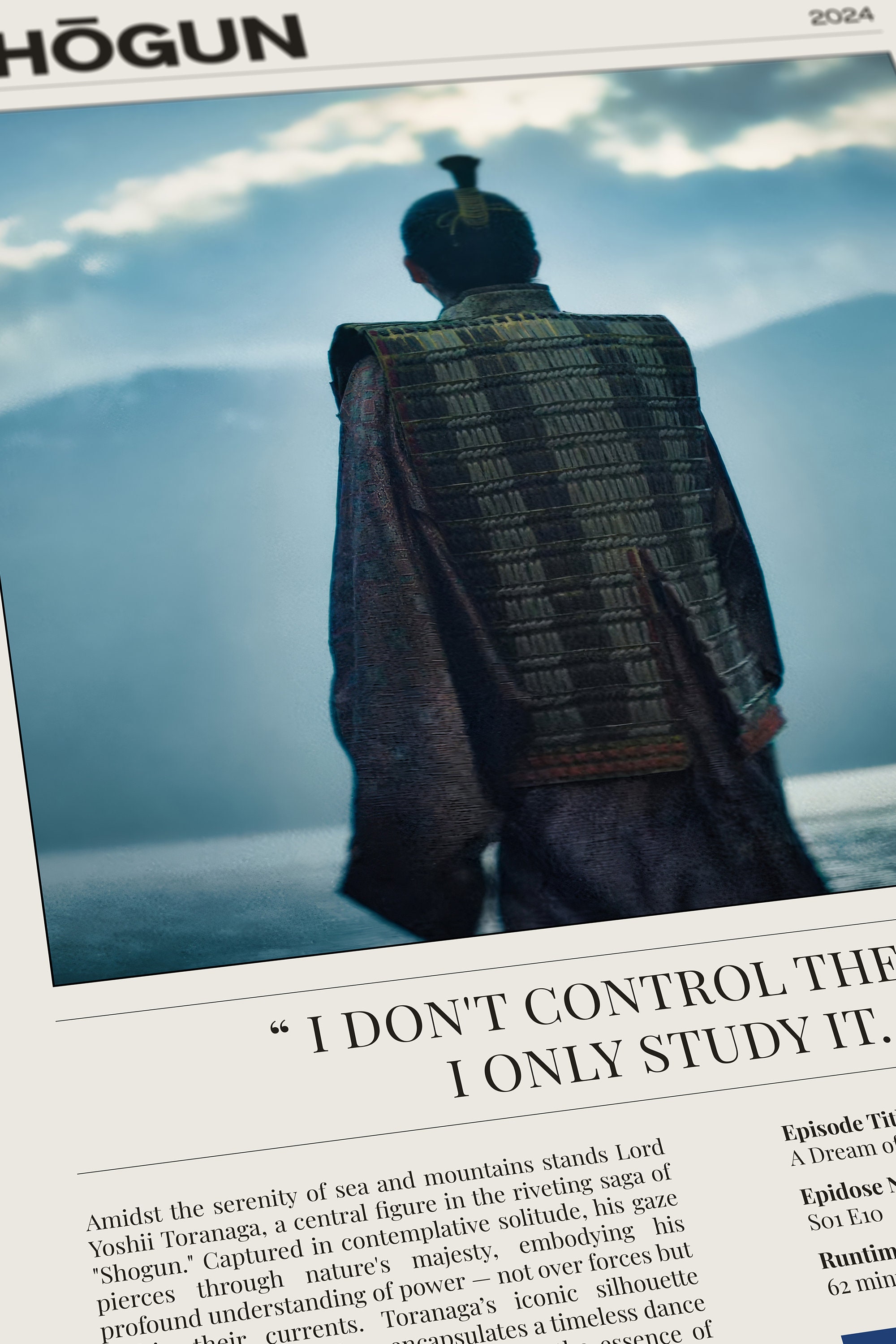 Shogun 2024 TV Show Poster | Yoshii Toranaga | Vintage Minimalist Art ...