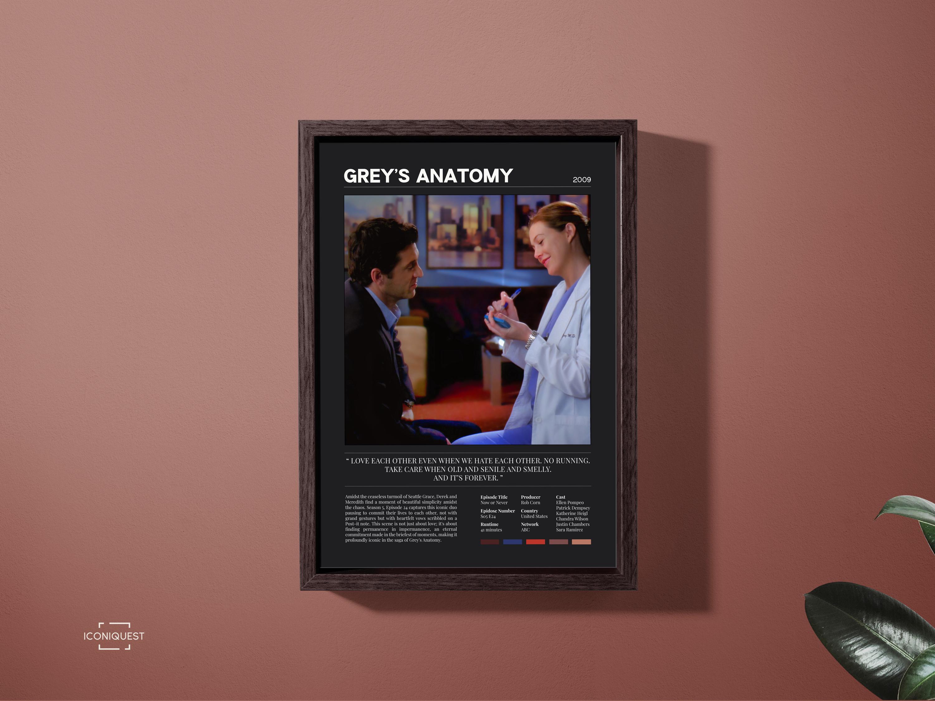 Grey's Anatomy S5E24 Poster | Derek & Meredith's Post-it Vows Scene ...