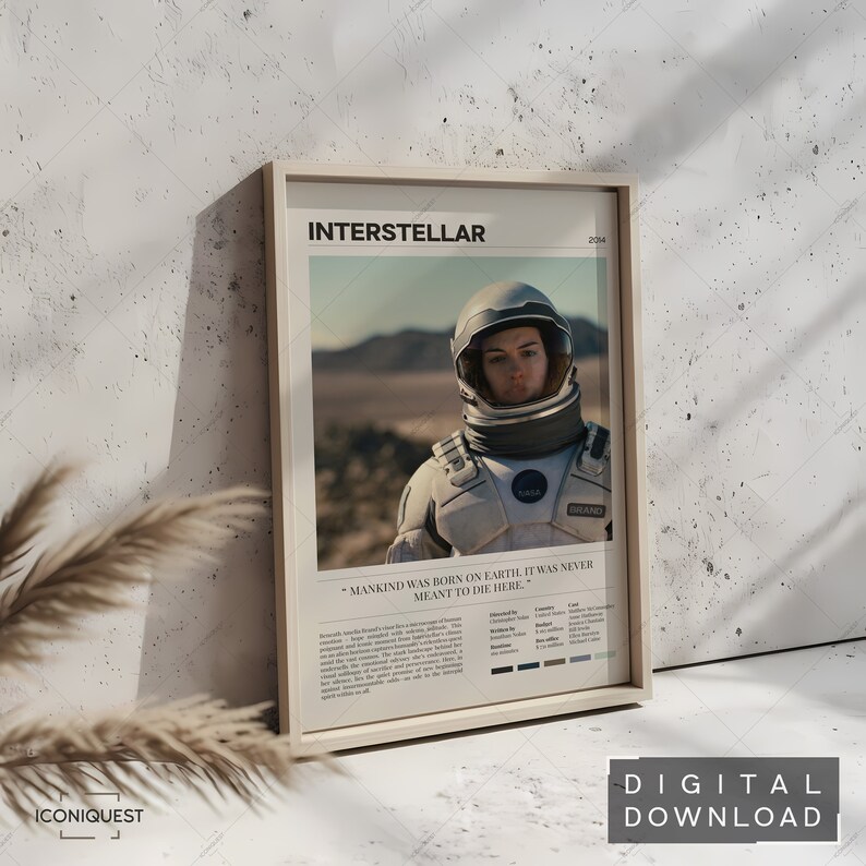 Interstellar Movie Poster Two Posters Included Iconic Amelia Brand ...