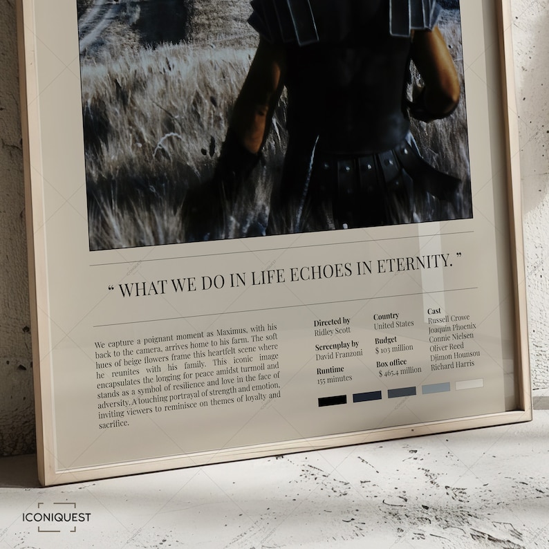 Gladiator Movie Poster Maximus Farm Scene Wall Decor Vintage Retro ...