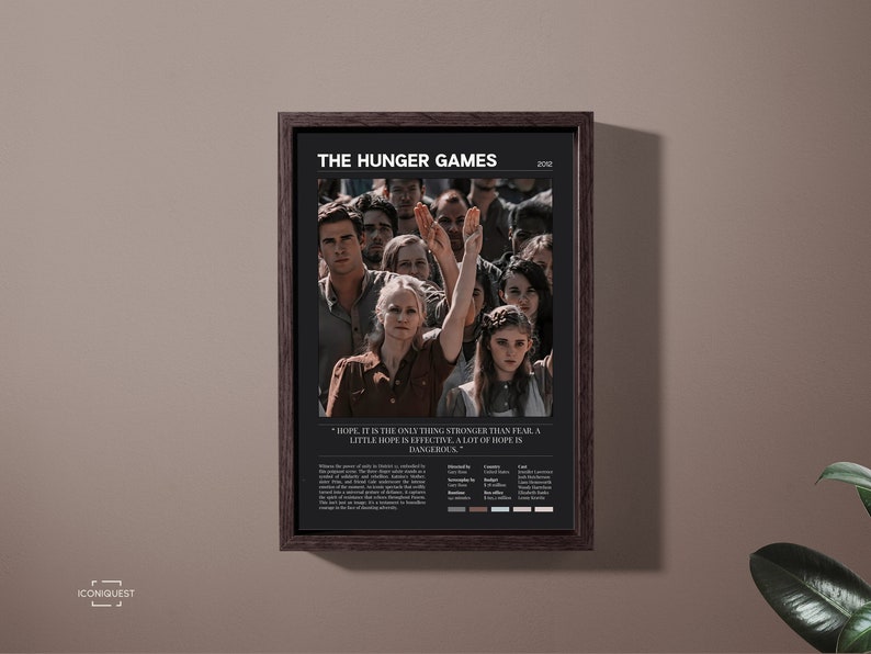 Hunger Games Poster Iconic Three Finger Salute Scene Vintage Minimalist ...