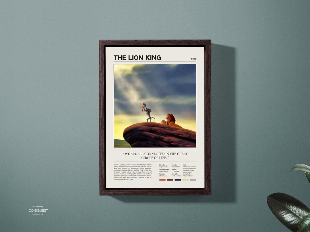 The Lion King Movie Poster | Pride Rock | Simba | Disney Film | Modern ...