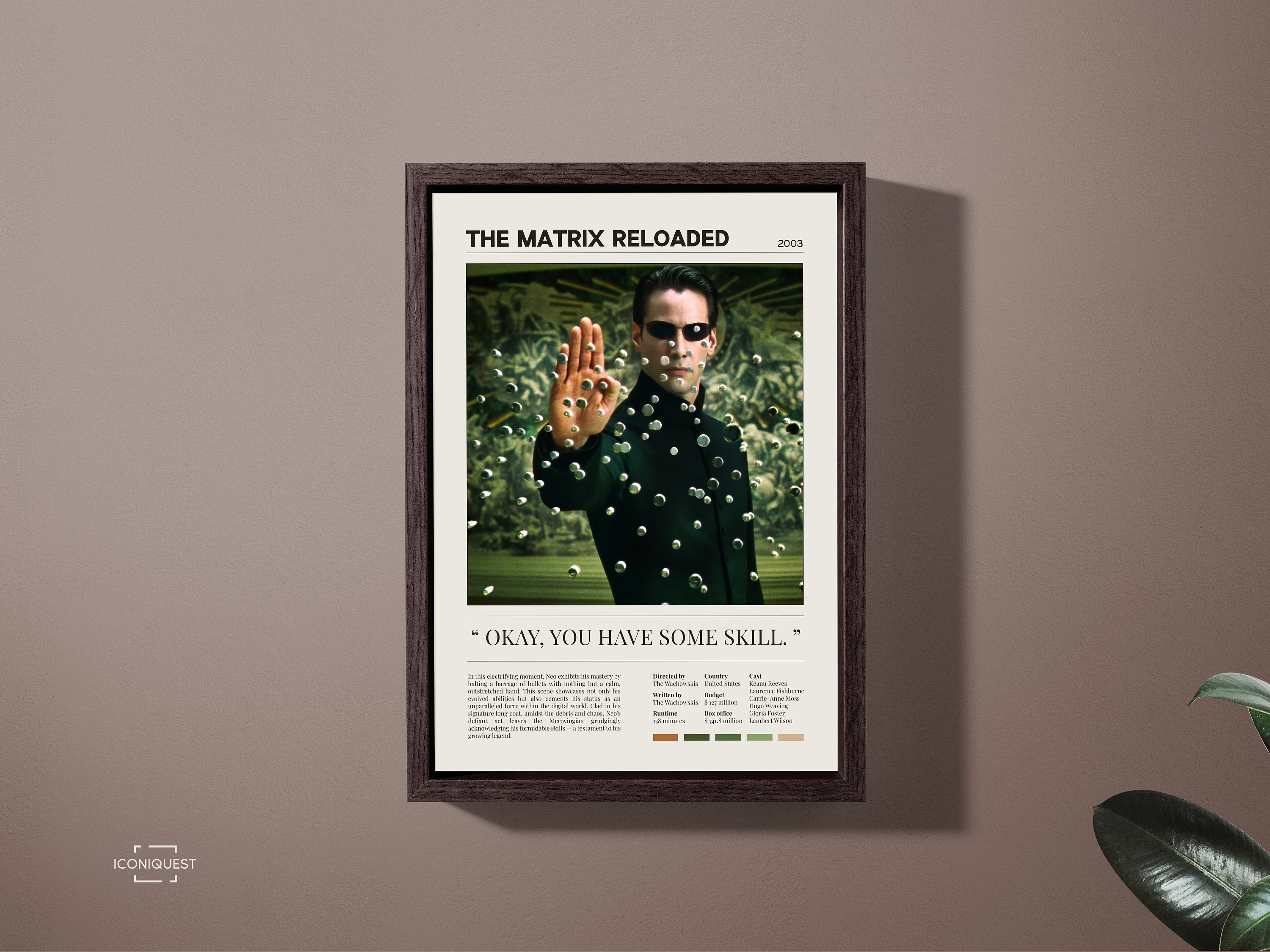 The Matrix Reloaded Movie Poster Keanu Reeves Vintage Minimalist Art ...