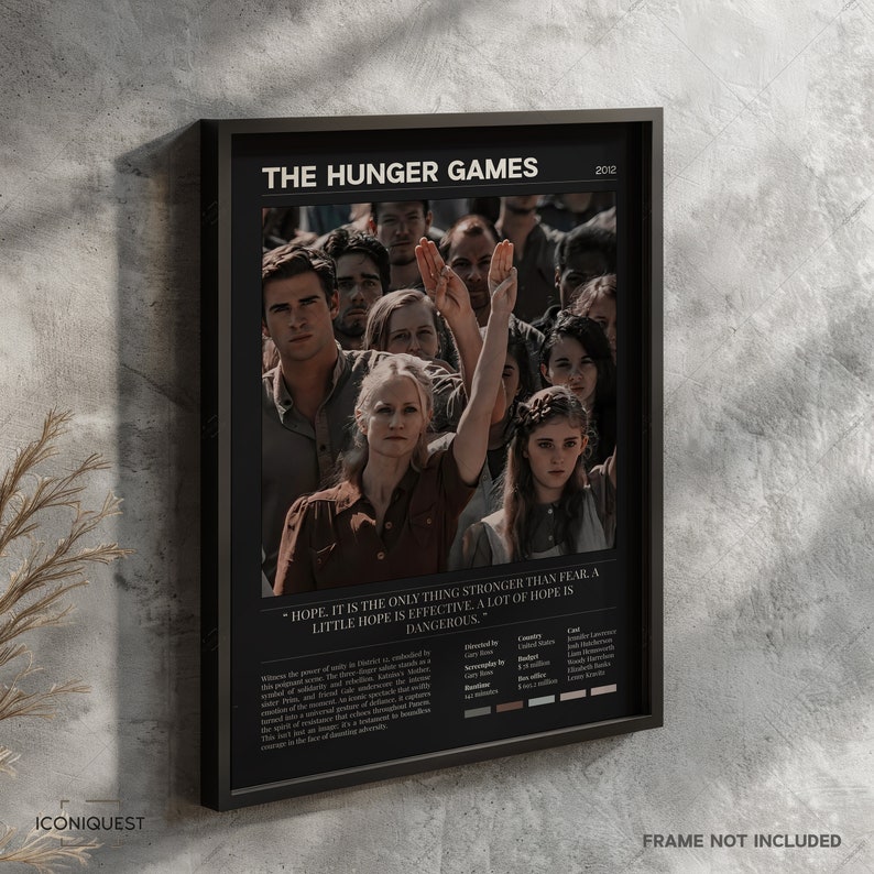 Hunger Games Poster Iconic Three Finger Salute Scene Vintage Minimalist ...