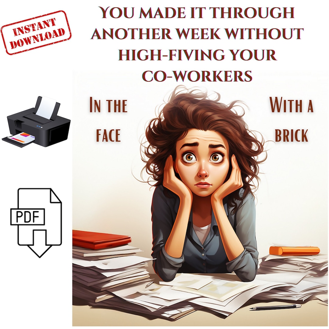 Made It Through the Week Office Humor 8.5x11 at Home Printable Instant ...