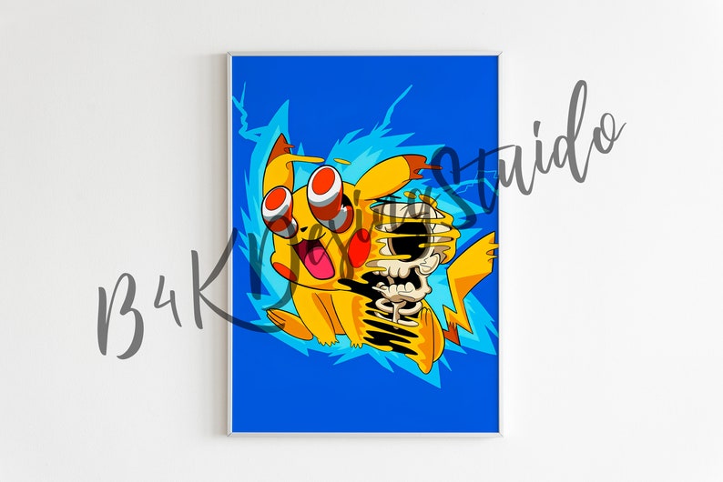Pikachu Skeleton Art-pikachu Anatomy Skeletal Pikachu Pokemon-dijital ...