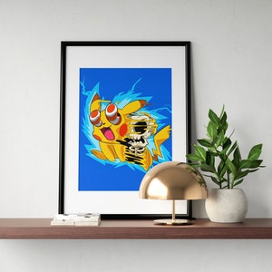 Pikachu Skeleton Art-pikachu Anatomy Skeletal Pikachu Pokemon-dijital ...