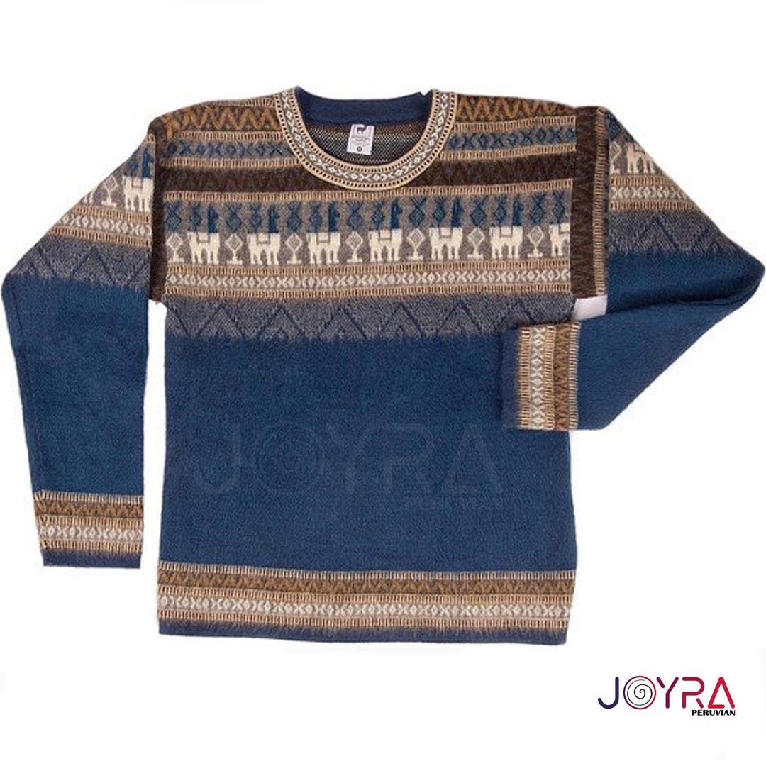 Traditional Alpaca Wool Sweater With Andean Llama Design - Etsy