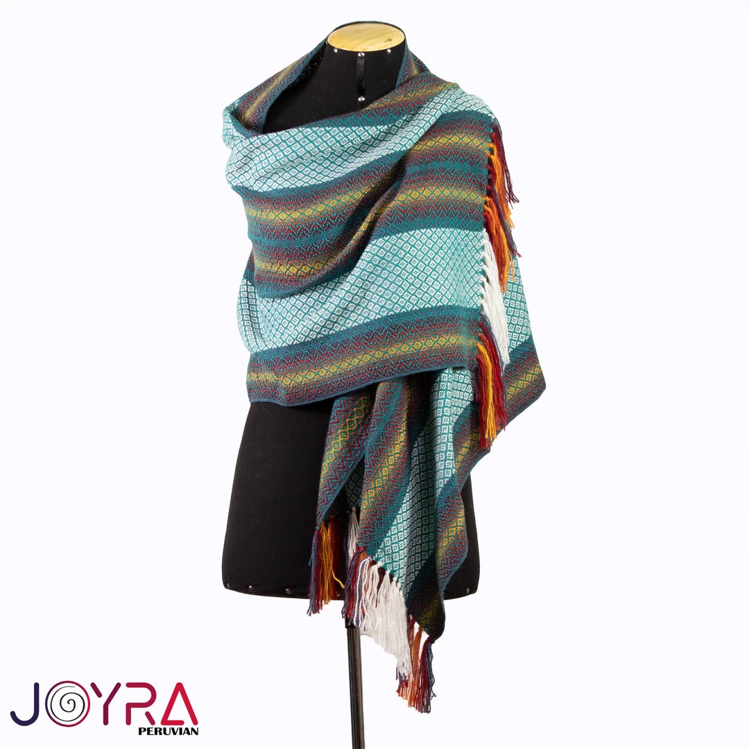Peruvian Alpaca Shawl - Handwoven Scarf, Cozy Wrap - Etsy