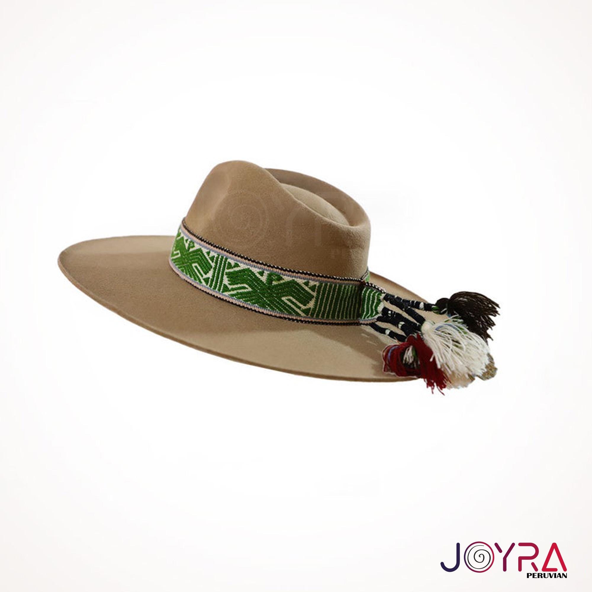 Traditional Peruvian Hat With Handwoven Green Band - Etsy