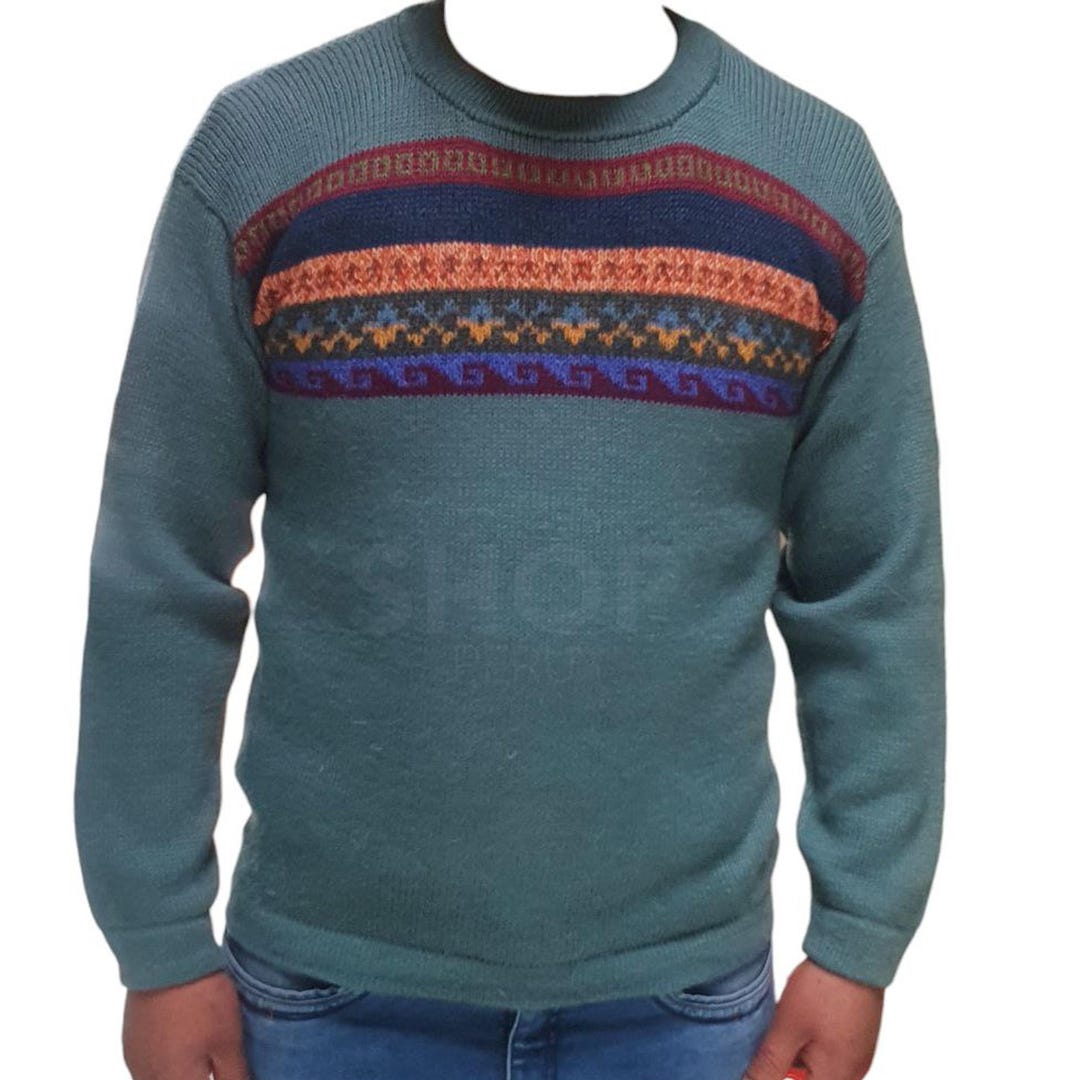 Genuine Alpaca Wool Sweater: Peruvian Inca Design, Unisex - Etsy