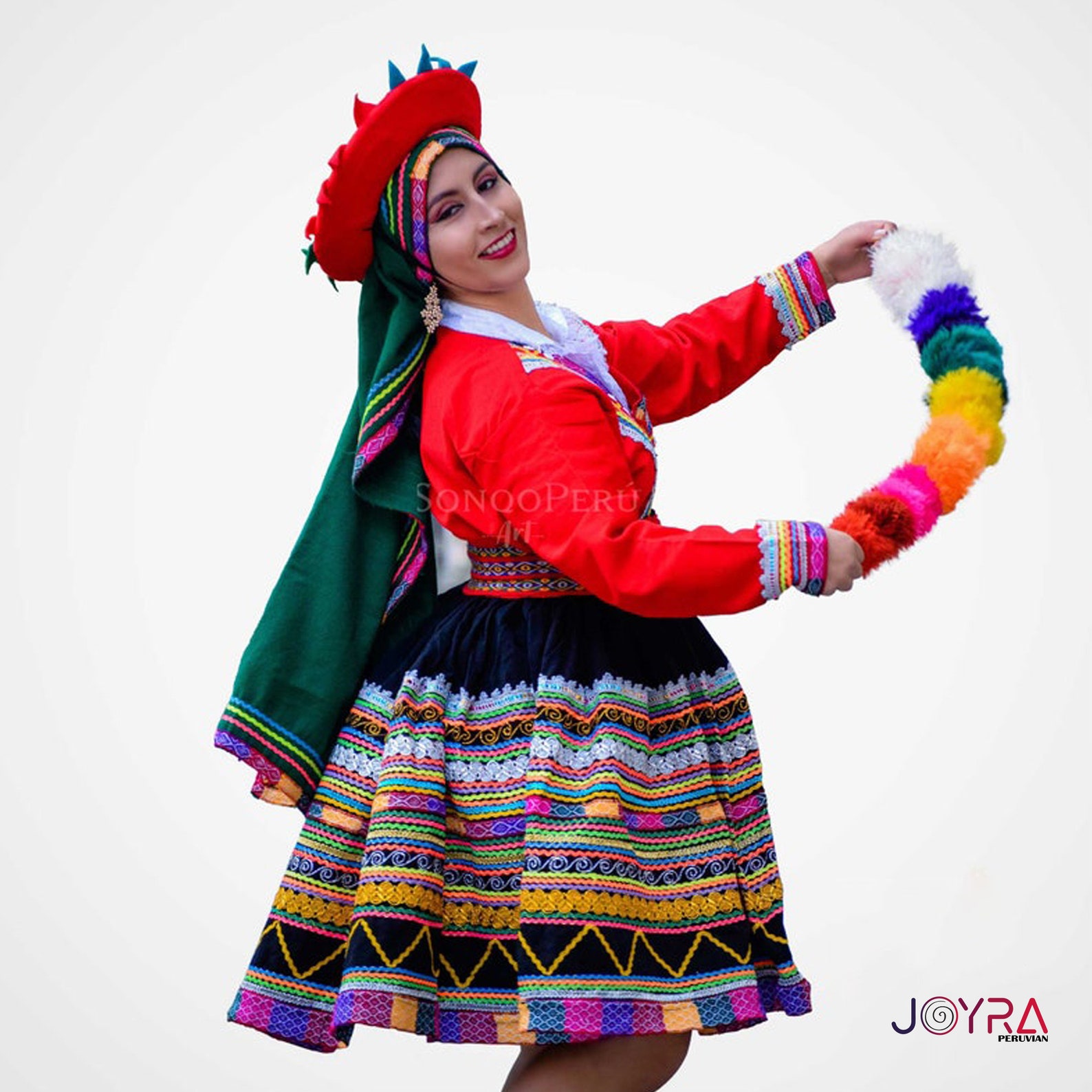 Traditional Peruvian Festive Costume - Colorful Andean Folk Dance ...