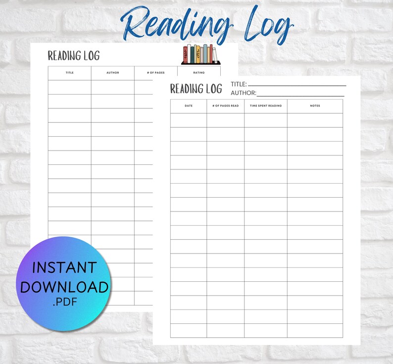 Reading Log | Printable Reading Log | Track Your Books | Book Tracker ...