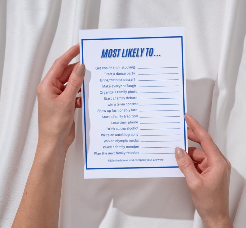 Most Likely to | Family Reunion Games | Printable | Party Games | Games ...