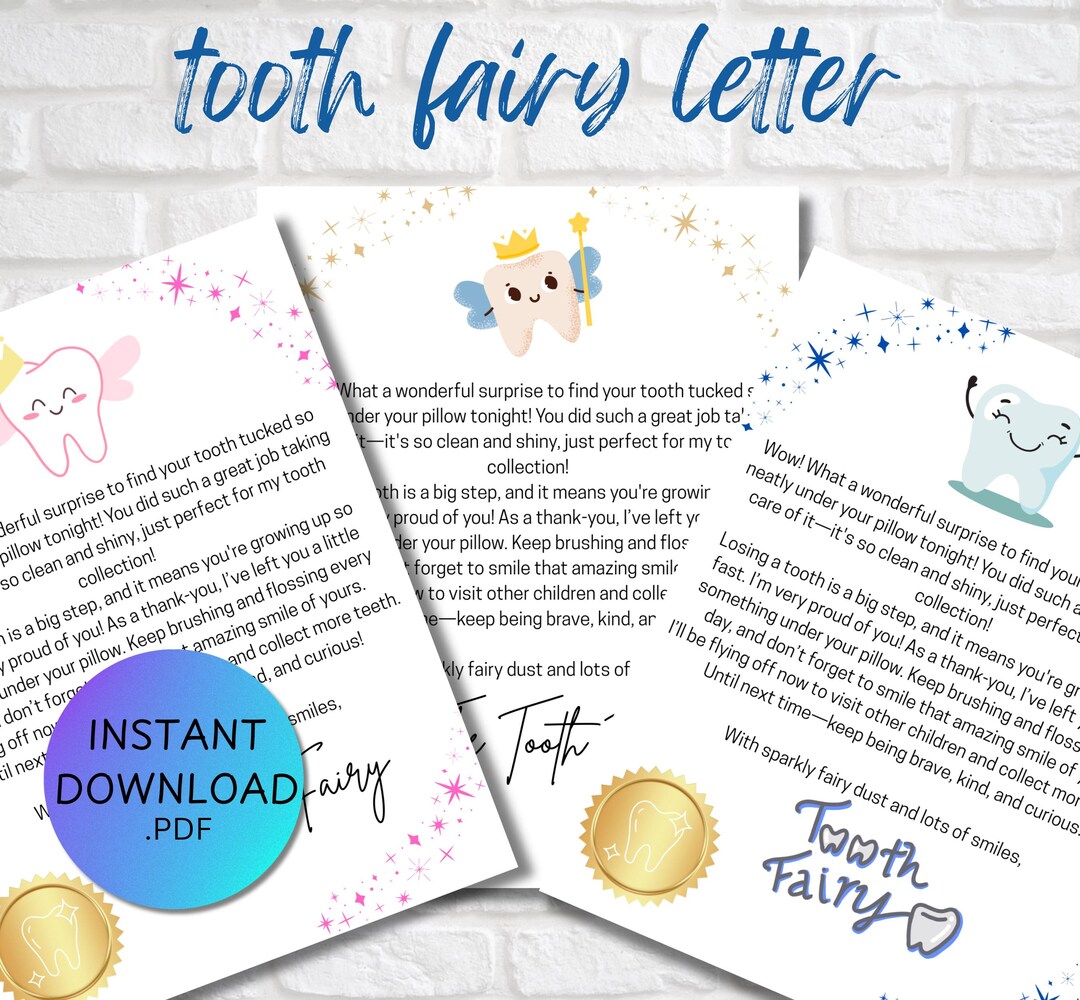 Tooth Fairy Letter | Letter From Tooth Fairy | Tooth Fairy Note | Tooth ...