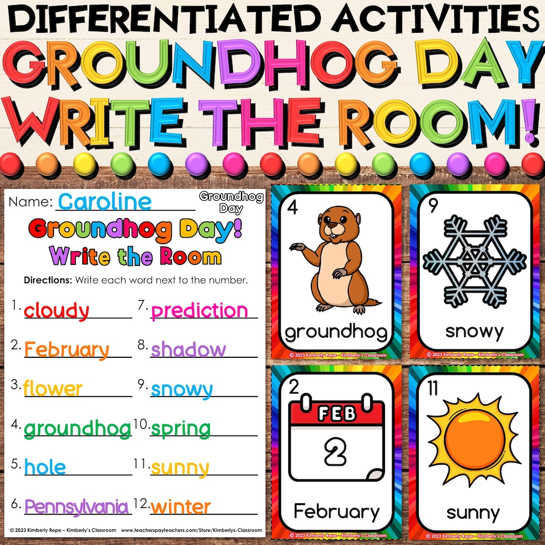 Groundhog Day Write the Room Vocabulary Activities for February ...