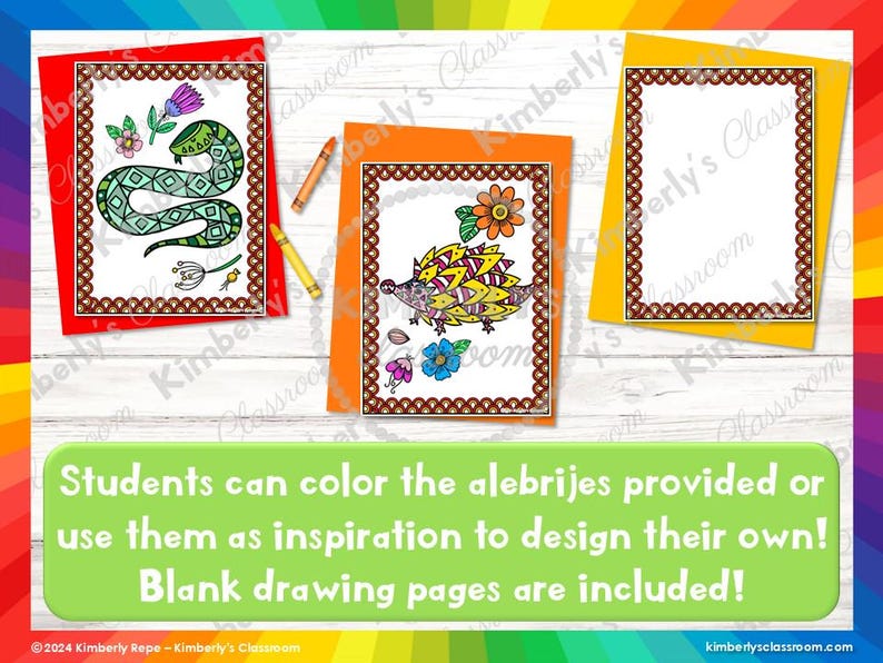 Mexican Folk Art Coloring Crafts for Hispanic Heritage Month, Day of ...