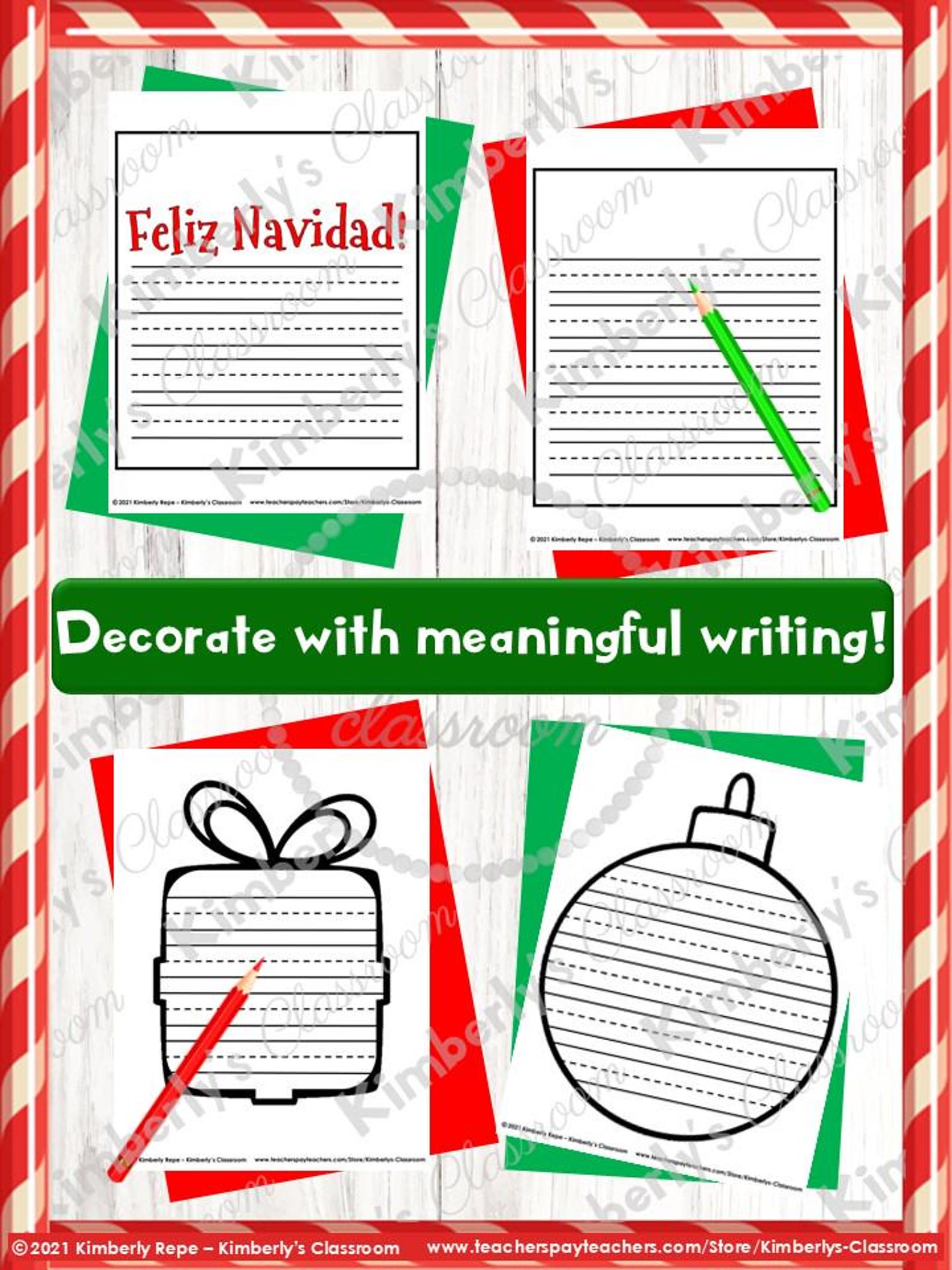 Feliz Navidad Bulletin Board & Door Decorations for Classrooms (with ...