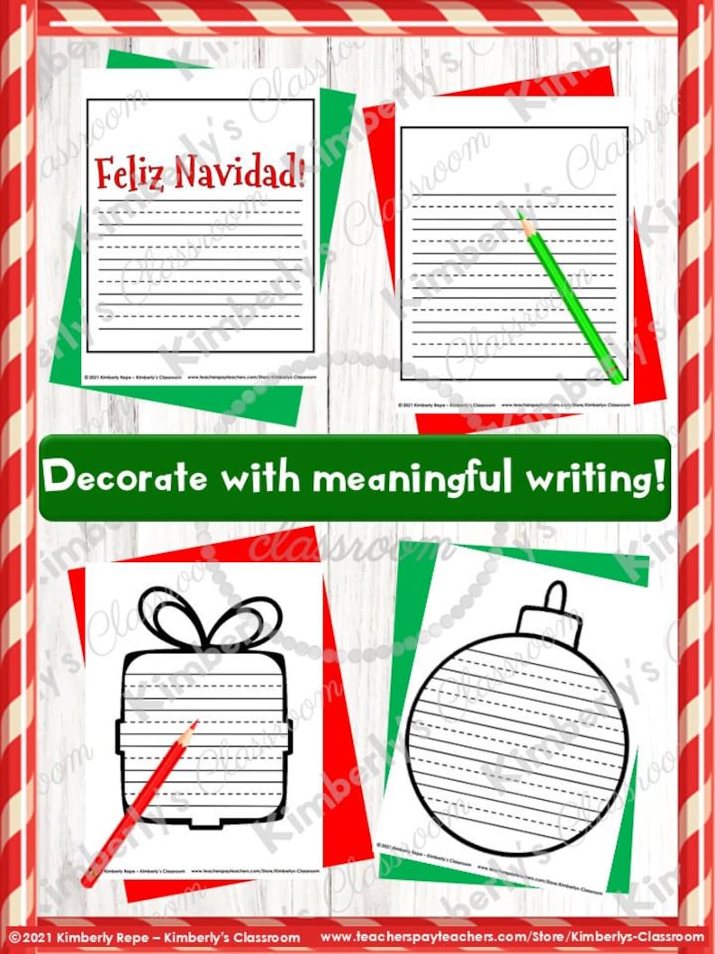 Feliz Navidad Bulletin Board & Door Decorations for Classrooms (with ...