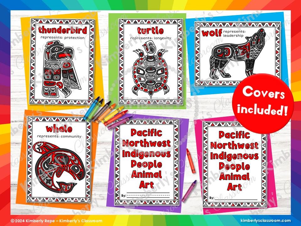 Pacific Northwest Indigenous People Animal Coloring Pages or Posters ...