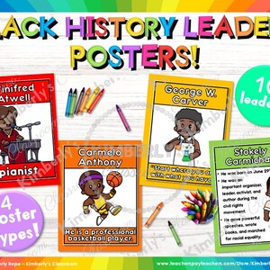 Black History Month Leaders Posters and Coloring Pages With Facts and ...