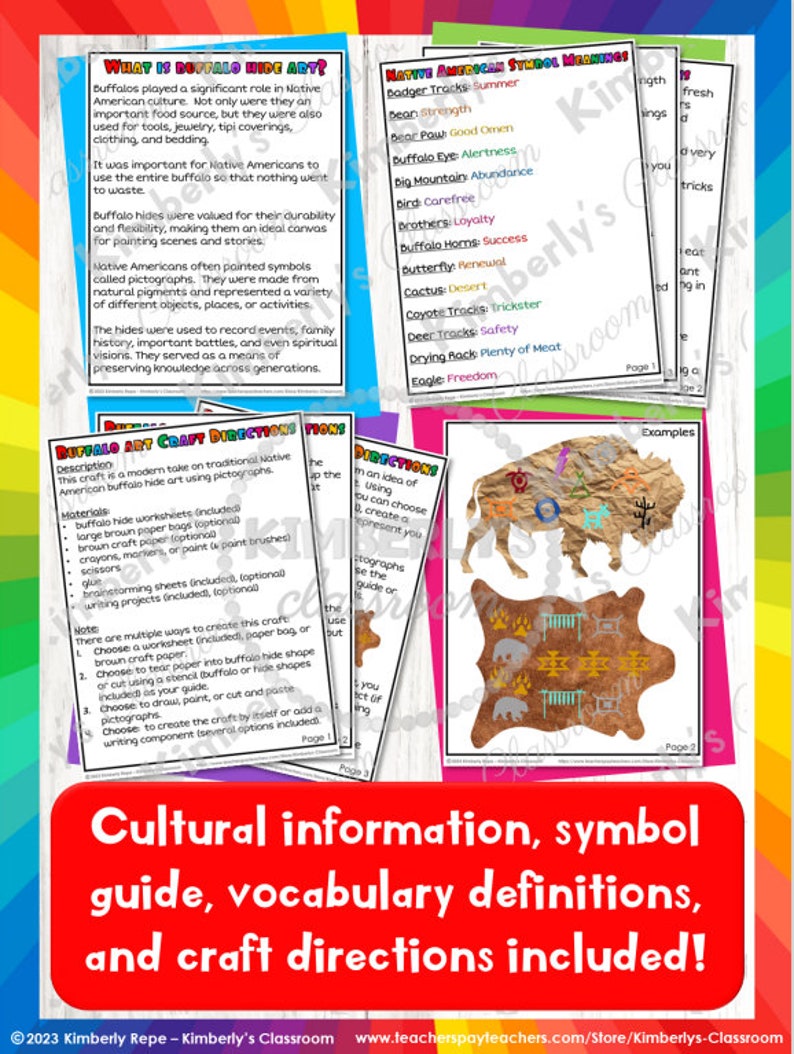 Native American Heritage Writing Craft Activities | Buffalo Hide Art ...