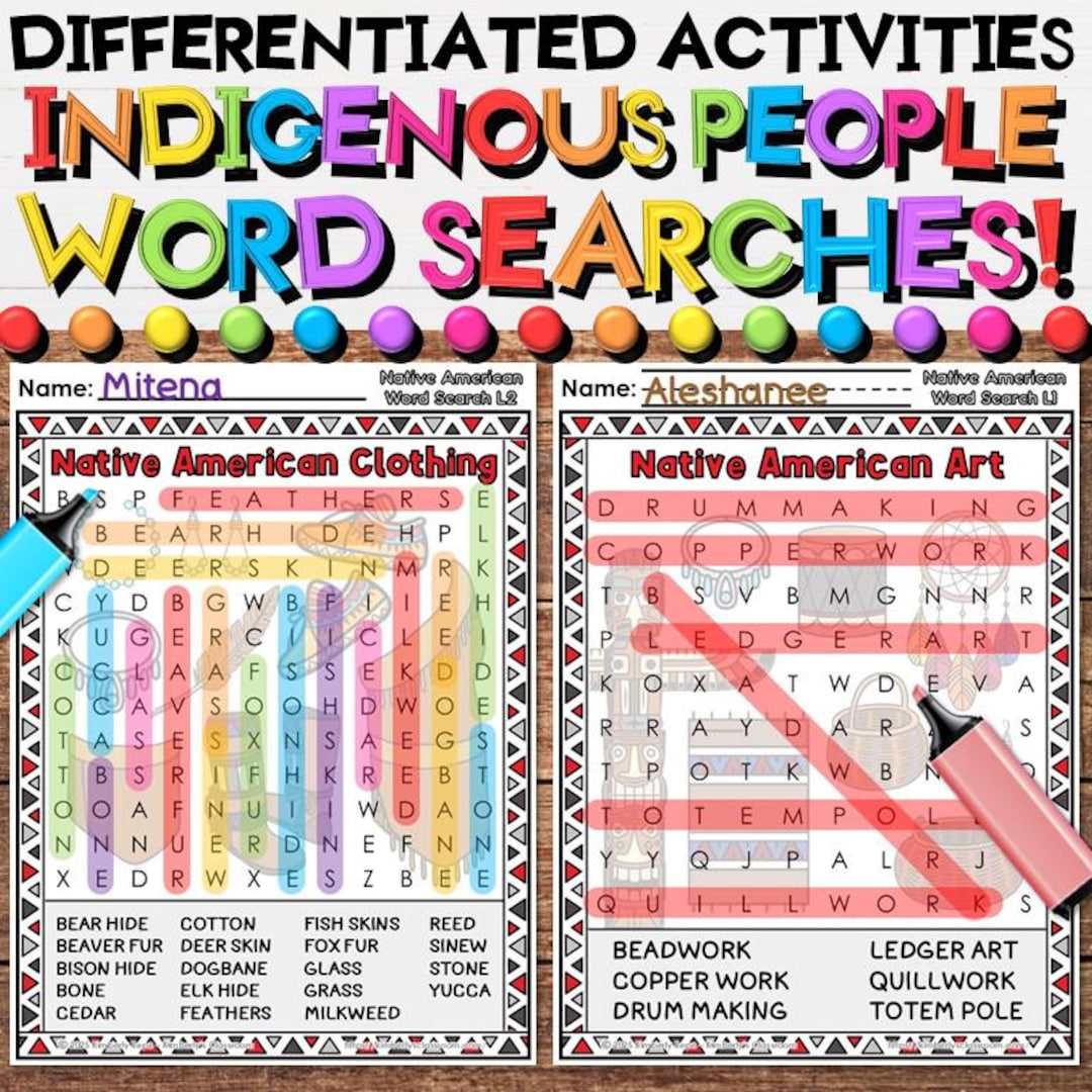 Indigenous People Word Search - Native American Heritage & First ...