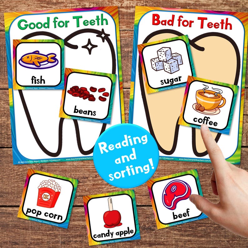 Dental Health & Hygiene Activities - Healthy Vs. Unhealthy for Teeth ...