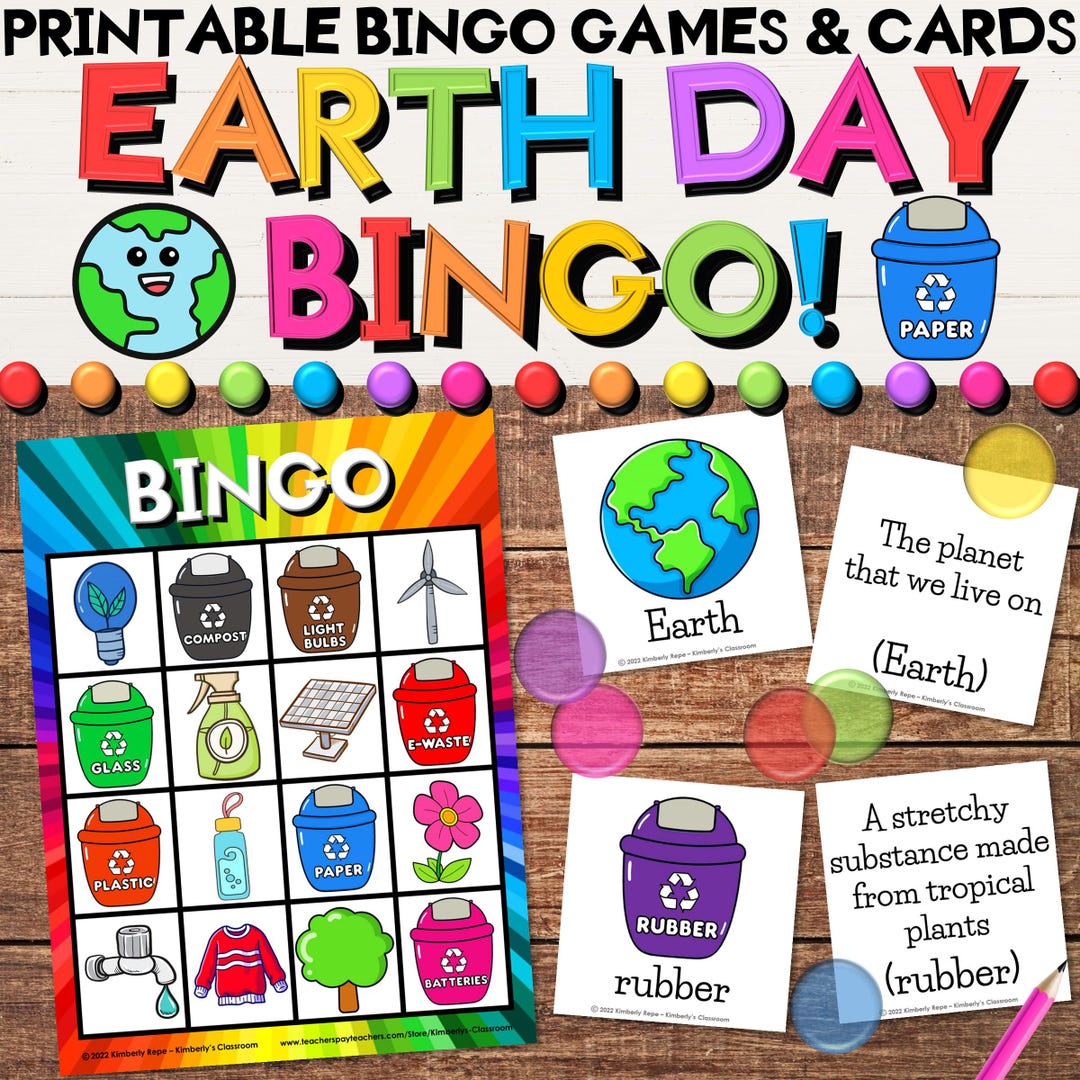 Earth Day and Recycling Bingo Game Activities - Sight Words, Pictures ...