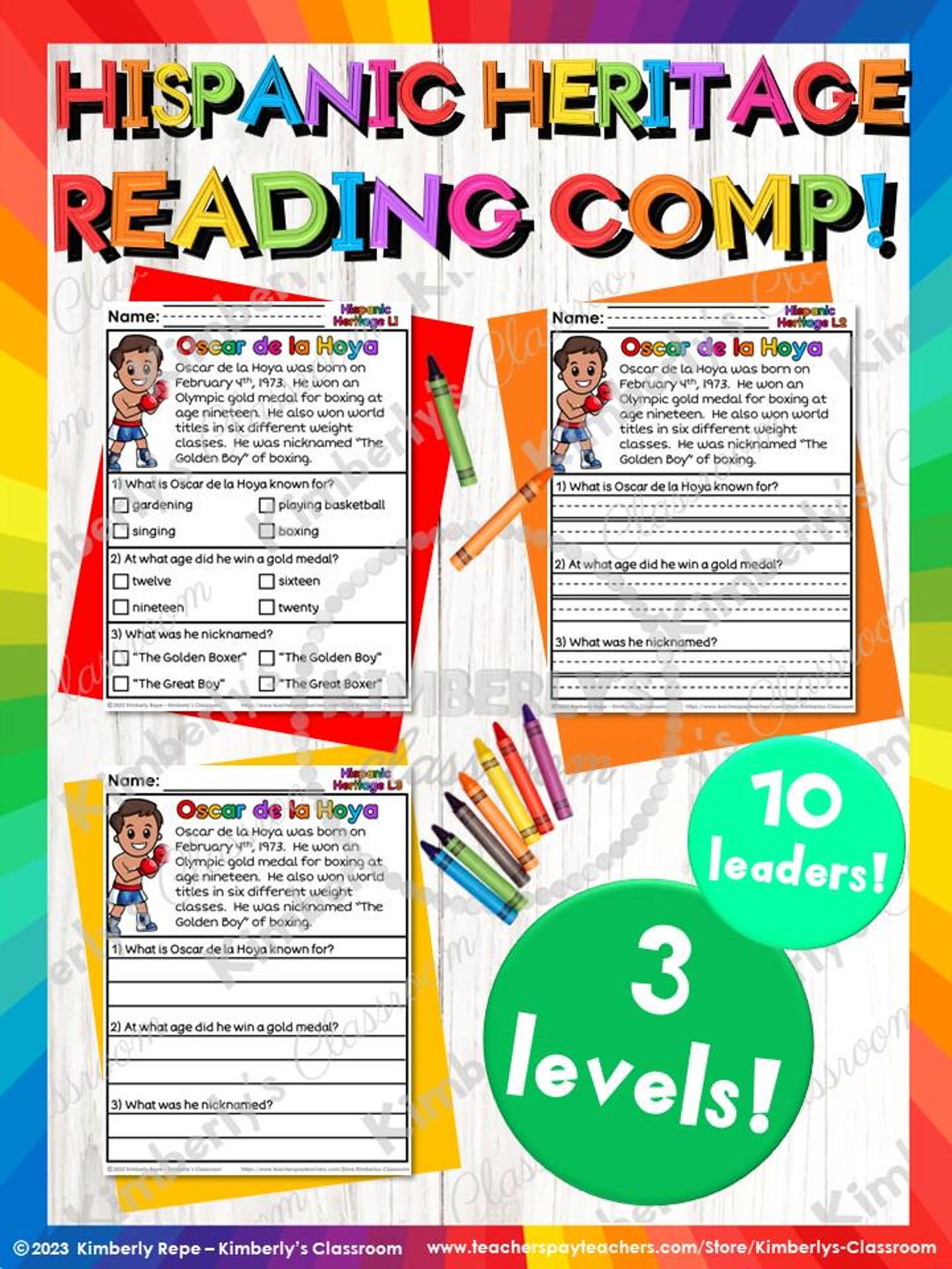 Hispanic Heritage Reading Comprehension Social Studies & Literacy ...