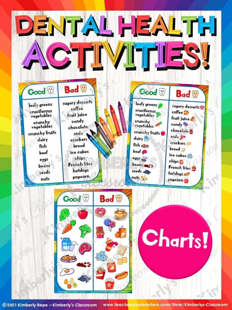 Dental Health & Hygiene Activities - Healthy Vs. Unhealthy for Teeth ...