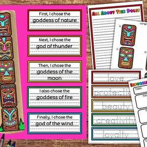 Hawaiian Tiki Pole Writing Crafts for Asian American & Pacific Islander ...
